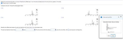 Solved Display The Accompanying Data In A Dot Plot Desaibe