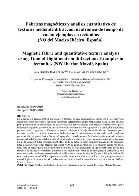 Pdf Magnetic Fabric And Quantitative Texture Analysis Using Time Of Flight Neutron Diffraction