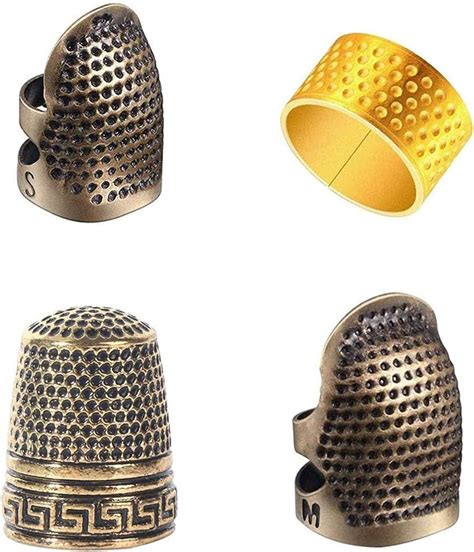 4 Pieces Sewing Thimble Metal Copper Sewing Thimble Finger