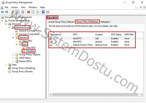 Group Policy İnheritance Enforce Ve Block Inheritance Filter Sistem