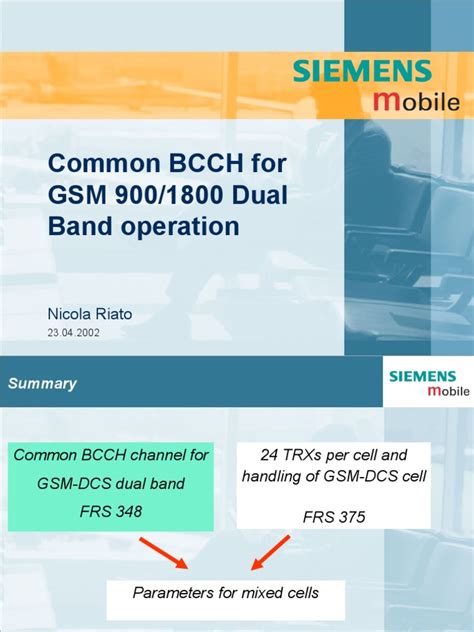 Common Bcch For Gsm 900 1800 Dual Band Operation Pdf Gsm Radio Resource Management