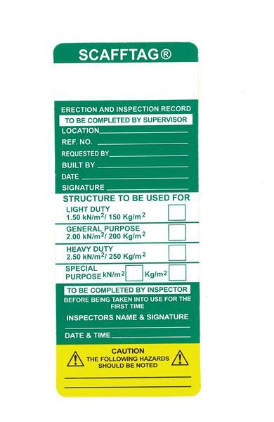 Scafftag Standard Inspection Inserts Seton Scafftag Standard Inspection Inserts Seton