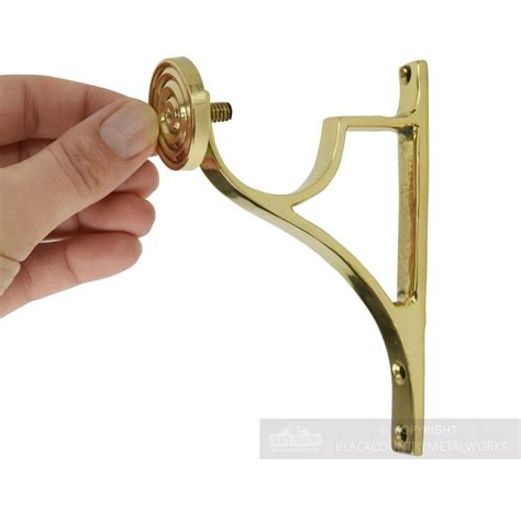 Solid Polished Brass Curtain Pole Bracket Black Country Metalworks