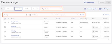 Using Search And Filtering To Find Menu Entities Platform Guide