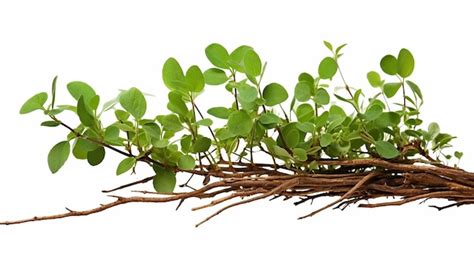 Premium Ai Image Leaf Stem And Root Elevation Side View