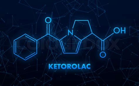 Ketorolac Concept Chemical Formula Icon Label Text Font Vector