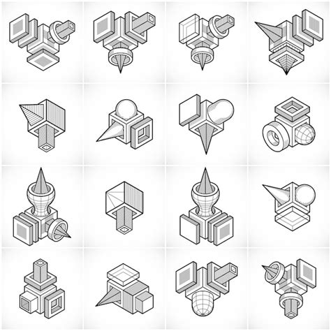 Premium Vector 3d Engineering Vectors Abstract Shapes Collection