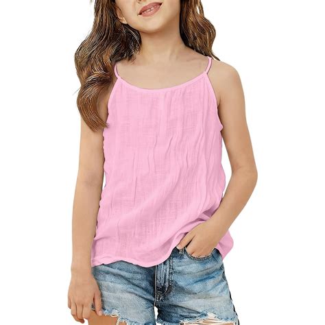 Breezora Girls Sleeveless Camisole Tops Cute Spaghetti Strap Daily