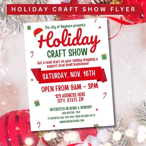 Editable Holiday Craft Show Flyer Holiday Event Flyer Craft Show Flyer Template Holiday