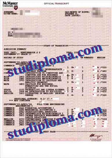 Cheap Fake Mcmaster University Transcript Buy Mcmaster University
