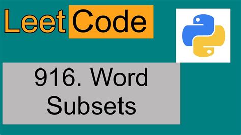 Leetcode 916 Word Subsets Coderbase Youtube