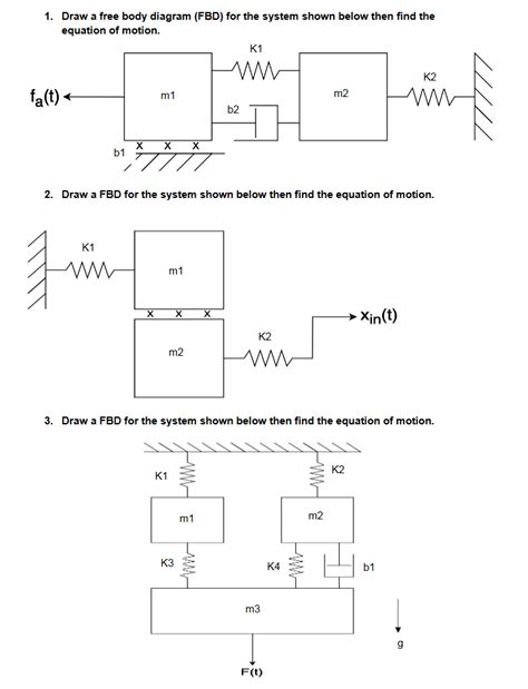 Solved Draw A Free Body Diagram Fbd For The System Shown