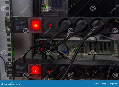 Inch Power Extension Cord In The Server Room Stock Photo Image Of