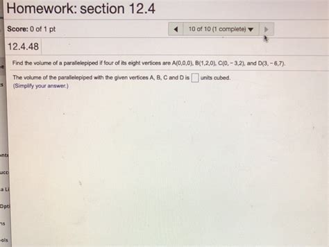 Solved Homework Section 12 4 8 Of 10 1 Complete Hw Score