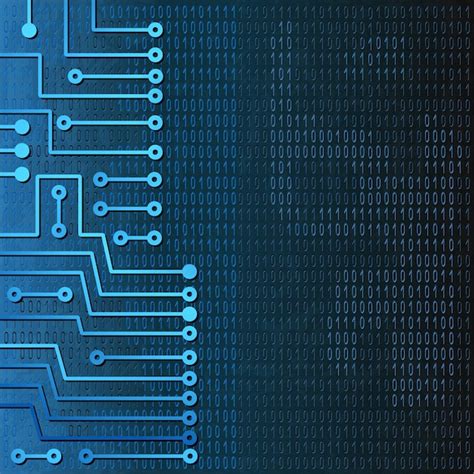 Premium Vector Drawing Modern Electronic Circuit And Binary Code On Blue Grungy Background