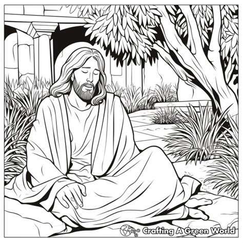 Jesus Praying Colouring Page Jesus Praying Colouring Page