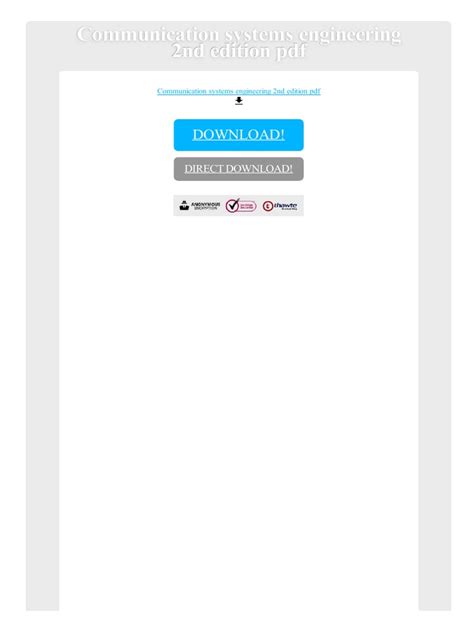 Communication Systems Engineering 2nd Edition Pdf Pdf Telecommunication Engineering