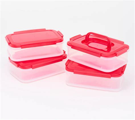 Locknlock 4 Piece Interlocking Rectangles W Handle Lid