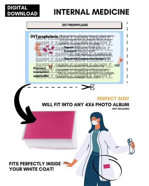 Internal Medicine Rotation Cheat Sheet 4x6 Digital Prints Booklet Inserts For Healthcare