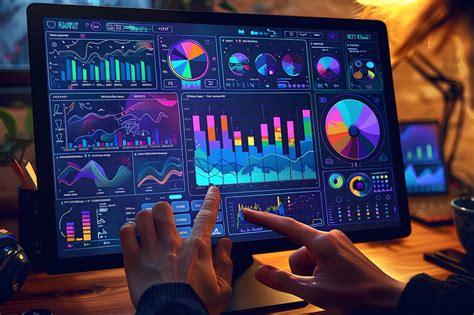 Interactive Data Visualization Dashboard With Colorful Graphs And Charts Premium Ai Generated