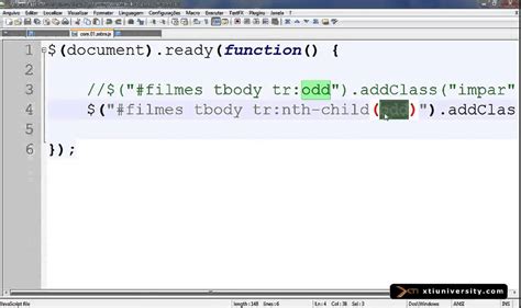 universidade xti jquery 22 exemplo core zebrar tabelas youtube