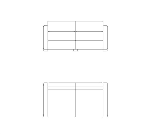 Modern Loveseat Dwg Cad Block Free Download