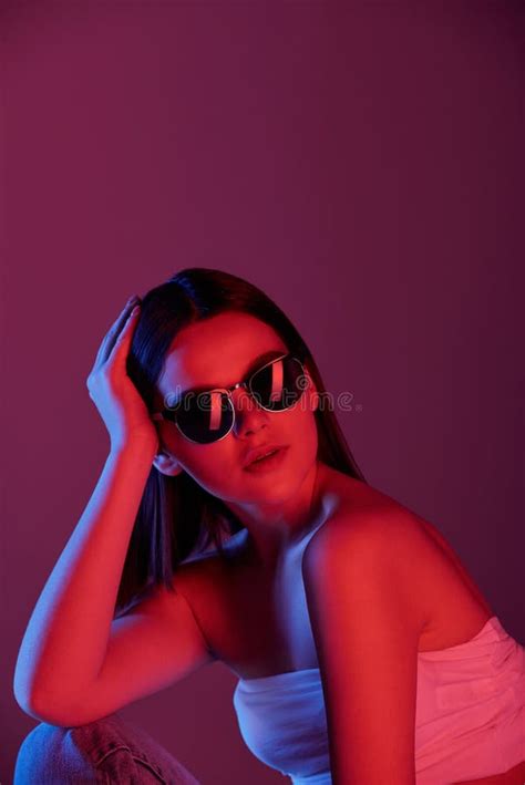Naked Woman In Round Glasses Stock Image Image Of Lifestyles