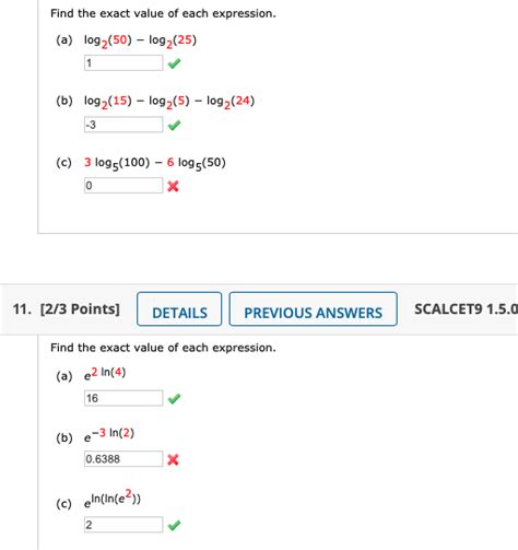 Solved Log250−log225log215−log25−log224