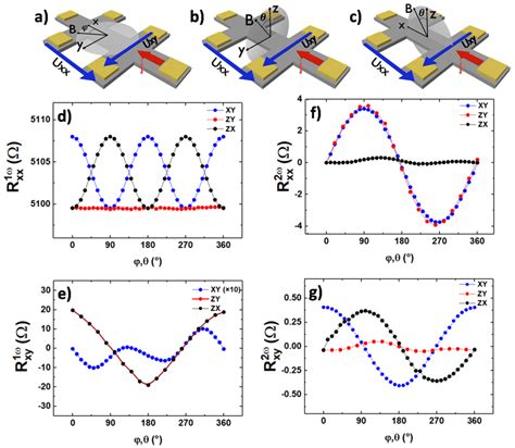 angular dependences of the longitudinal and transverse signals in the