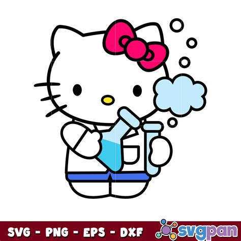 Hello Kitty Scientist Svg Hello Kitty Svg Sanrio Cartoon Svg Svgpan