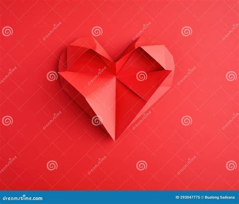 Red Paper Heart On A Red Background Stock Illustration Illustration