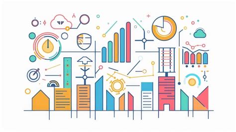 Abstract Data Visualization With Colorful Geometric Shapes And Lines Abstract Data Visualization