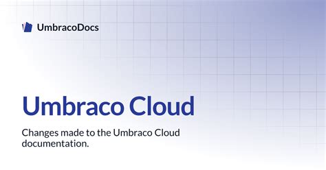 Umbraco Cloud Umbracodocs