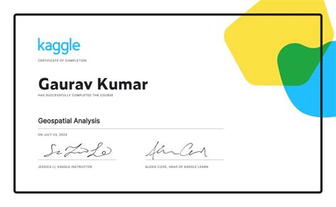 Completed A Geospatial Course On Kaggle Gaurav Kumar Posted On The