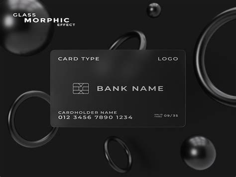 Premium Psd Glass Morphism Card Mockup Template