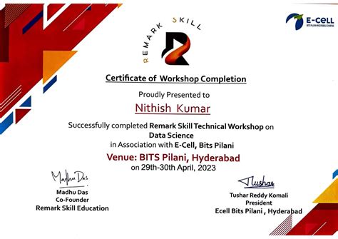 Nithish Kumar On Linkedin Datascience Certification Bits Workshop