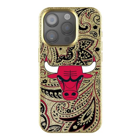 Keyscaper Nba Chicago Bulls Paisley Bling Iphone Case 16 Plus Gold