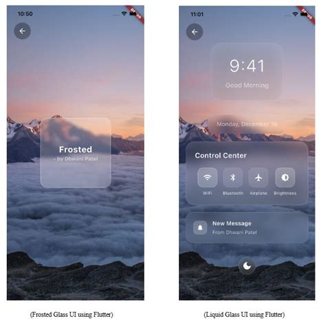 liquid glass effect in flutter modern ui with glassmorphism