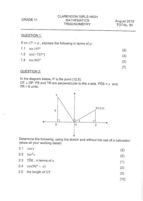Trig Test 2018 Studying Studocu Trig Test 2018 Studying Studocu