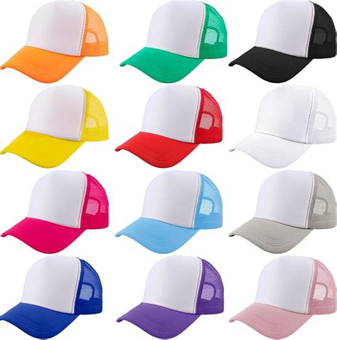 Sgbetter 12 Pack Adult Blank Trucker Hats Diy Sublimation Trucker Caps