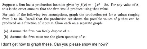 Solved Suppose A Firm Has A Production Function Given By