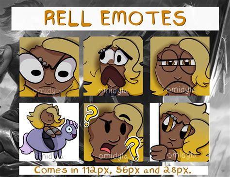Rell Twitchdiscord 6 Emote Pack Omidylas Ko Fi Shop