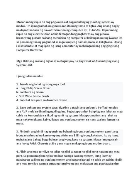 Dissamble At Assemble System Unit Pdf