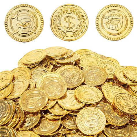 Aifans Gold Coins Plastic 320 Pcs Fake Gold Coins Pirate