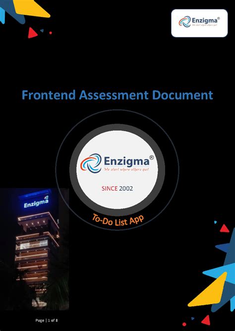 Assessment To Do List Jr Front End Developer 1 1 Since 2002 To