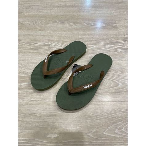Jual Sandal Fipper Slick Original For Manwoman Greenbrown Shopee