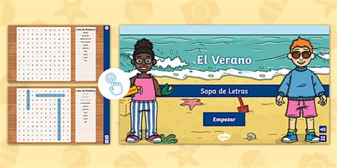 Sopa De Letras Interactiva El Verano