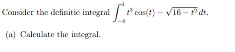 Solved Consider The Definitie Integral
