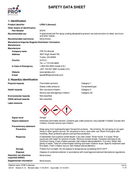 Lps 3 Sds 2021 Sds Lps 3 Safety Data Sheet 1 Identification Lps® 3