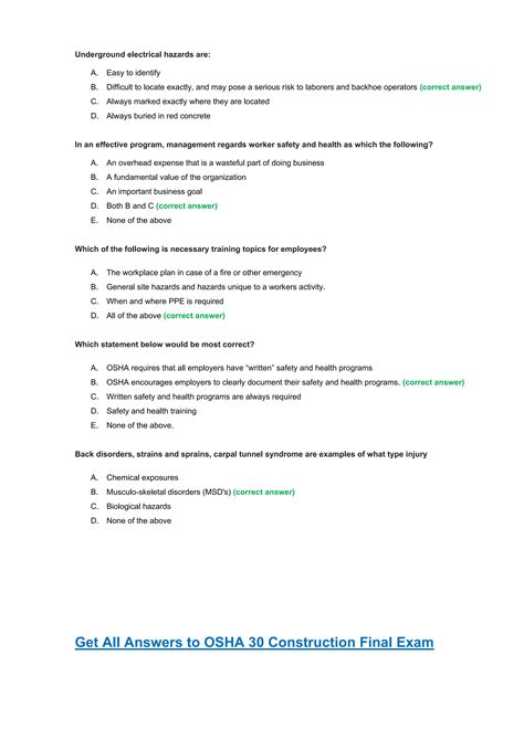 Answer And Question Osha 30 Final Exam Pdfanswer And Question Osha 30 Final Exam Pdf